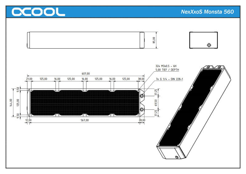 Alphacool NexXxoS Monsta 560mm radiator | Alphacool