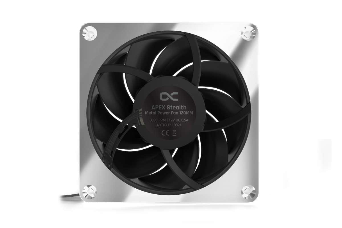 Alphacool Apex Stealth Chrome fan, metal 120mm | Alphacool